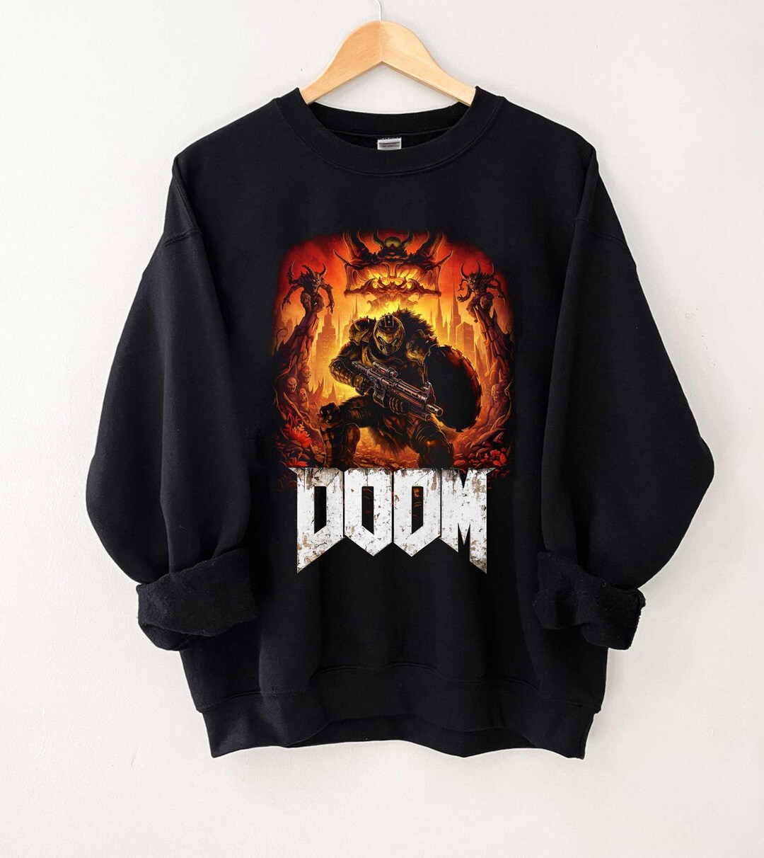 Vintage DOOM Slayer T-shirt, Sci-fi Horror Gaming Tee, Classic Video ...