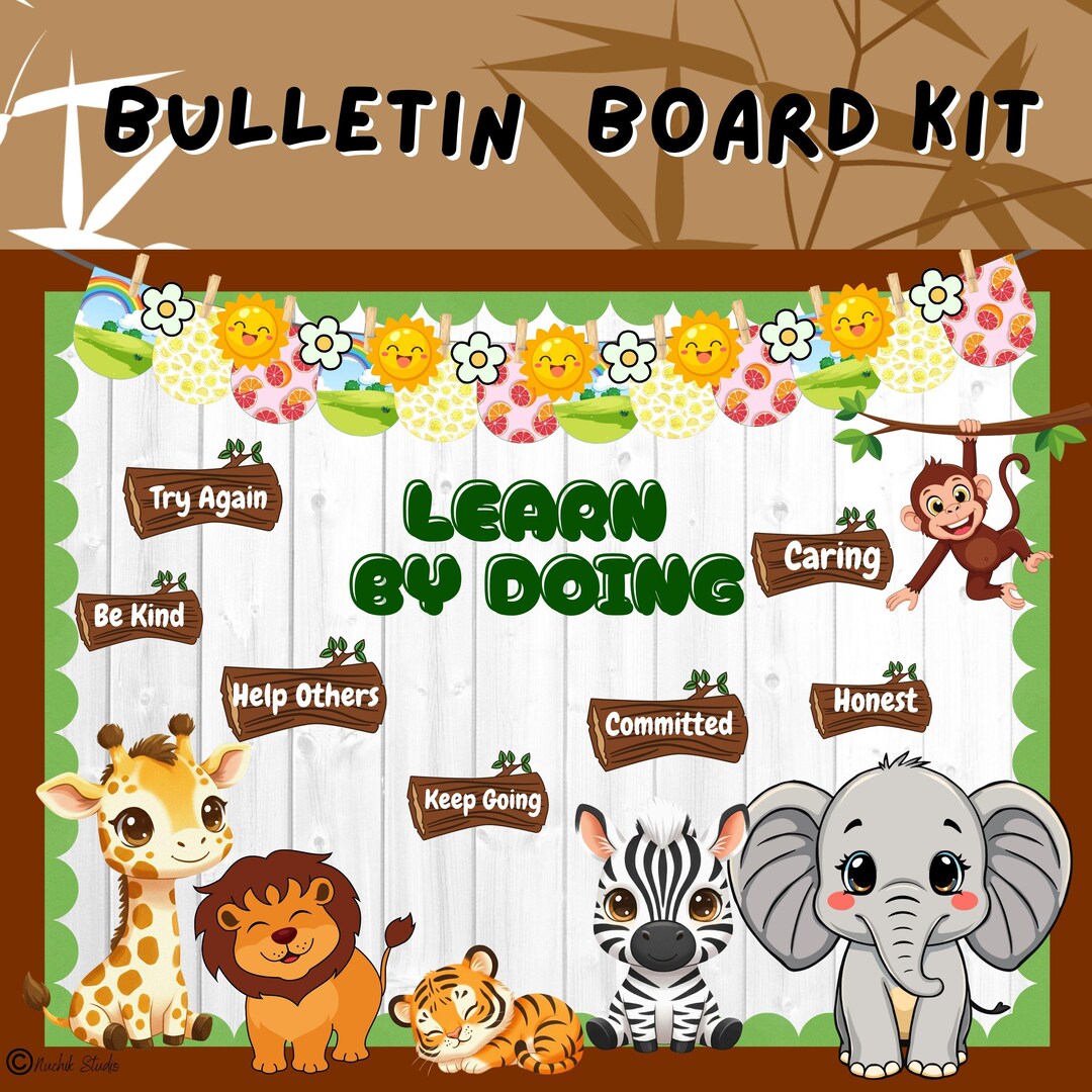 Learn by Doing Classroom Expectations Bulletin Board Kit | Animals ...