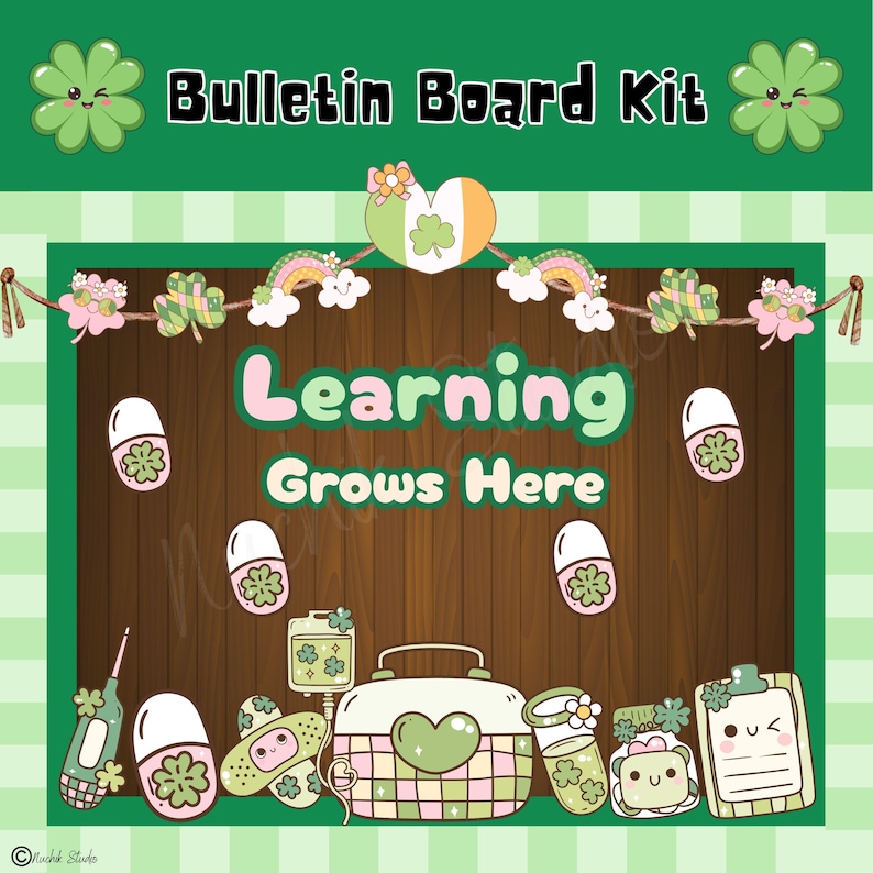 Welcome Bulletin Board Kit | Lucky Clover Classroom Decor | Printable ...