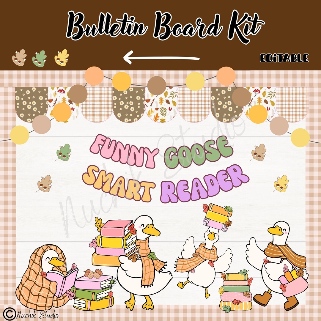 Silly Goose Bulletin Board Kit | Reading Classroom Decor | Editable ...