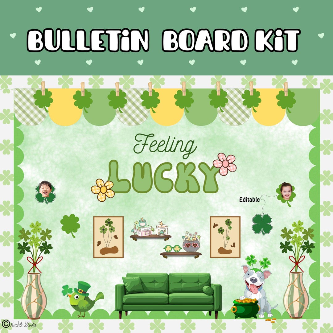 St Patrick Bulletin Board Kit | Lucky Classroom Decor | Green Printable ...