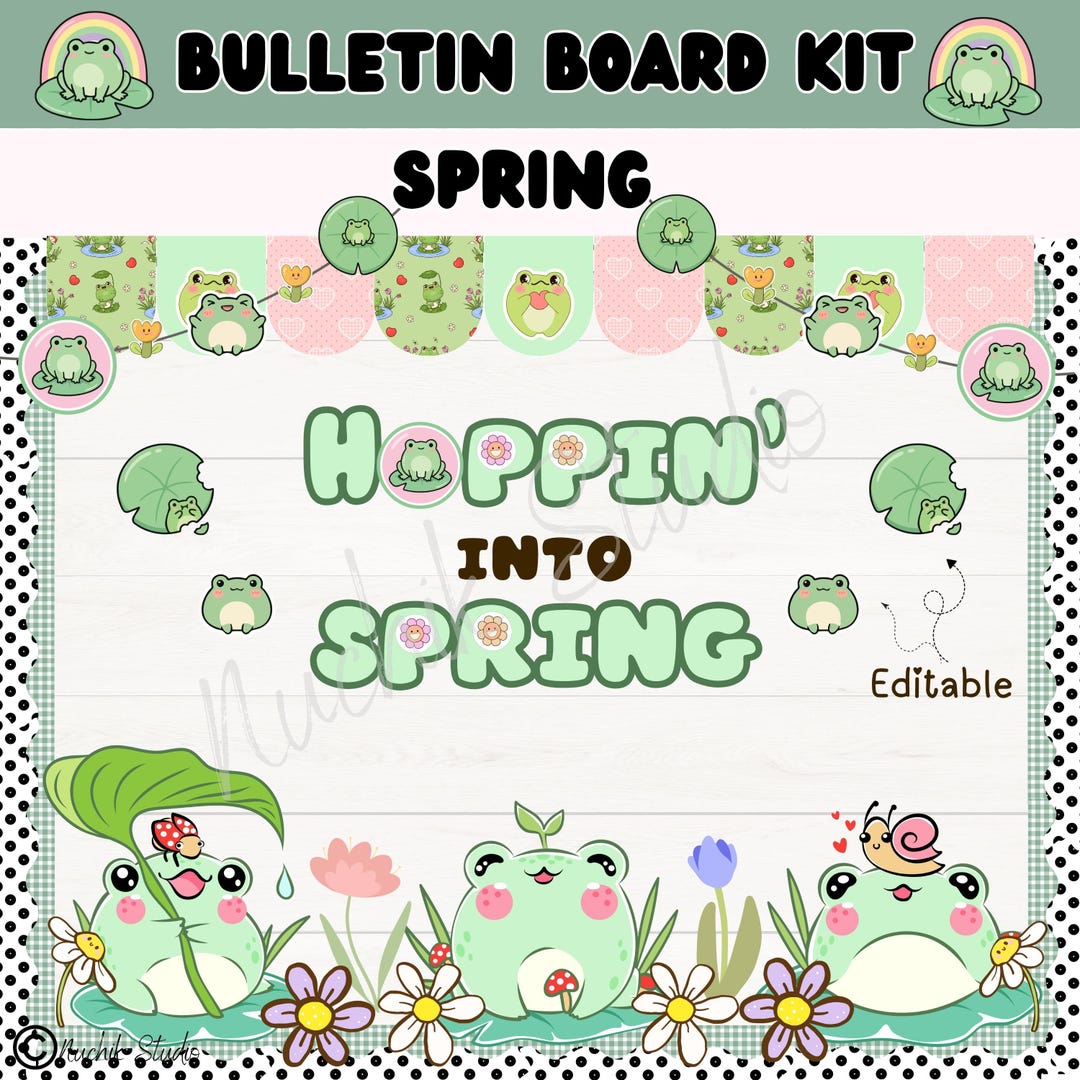 Frog Spring Bulletin Board Kit | Hoppin Into Spring Classroom Decor ...