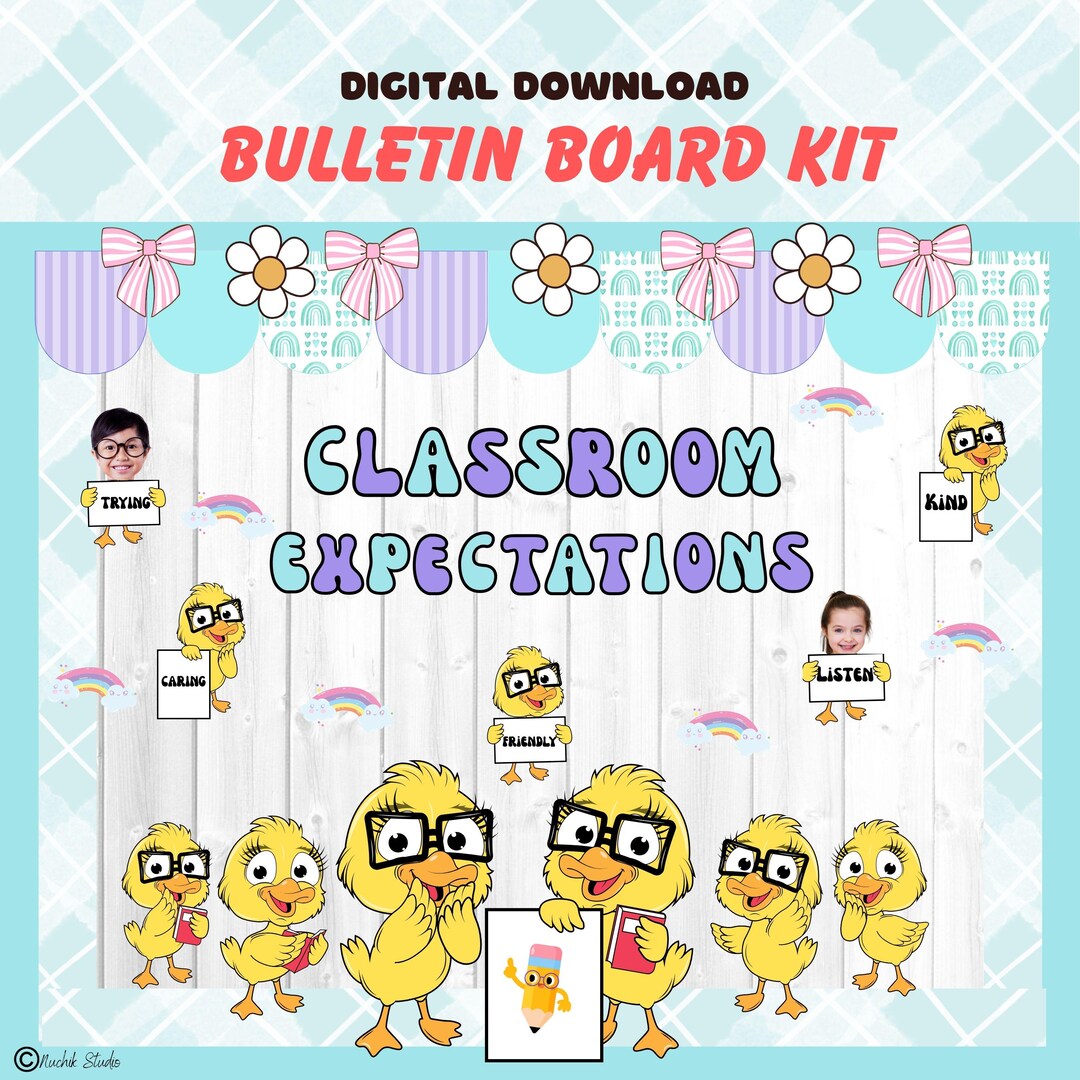 Classroom Expectations Bulletin Board Kit | Editable Classroom Rules ...
