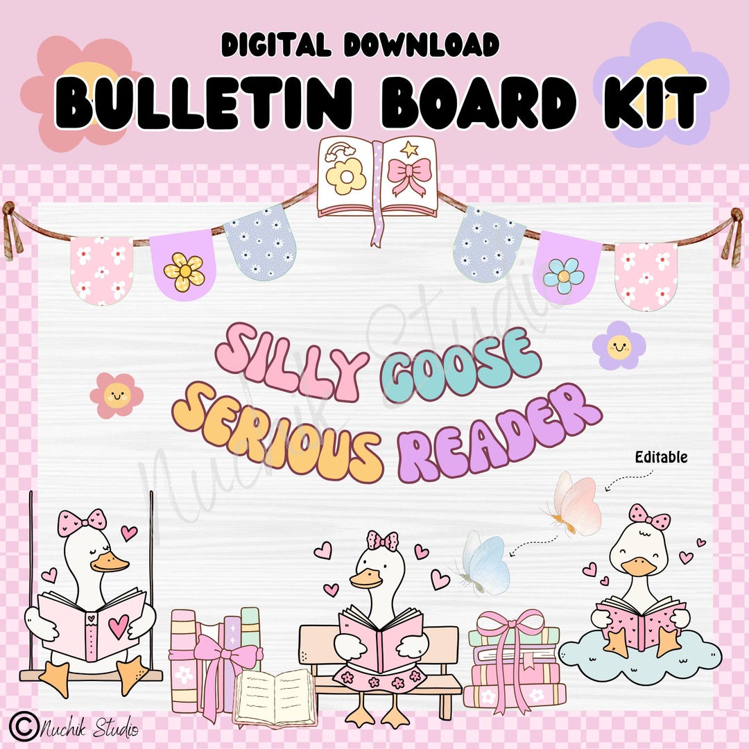 Silly Goose Bulletin Board Kit, Spring Classroom Decor, Reading Theme ...