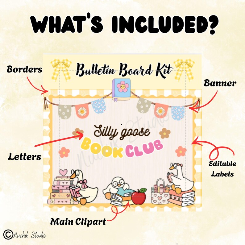 Goose Reading Bulletin Board Kit Editable PPT Classroom Decor Printable ...