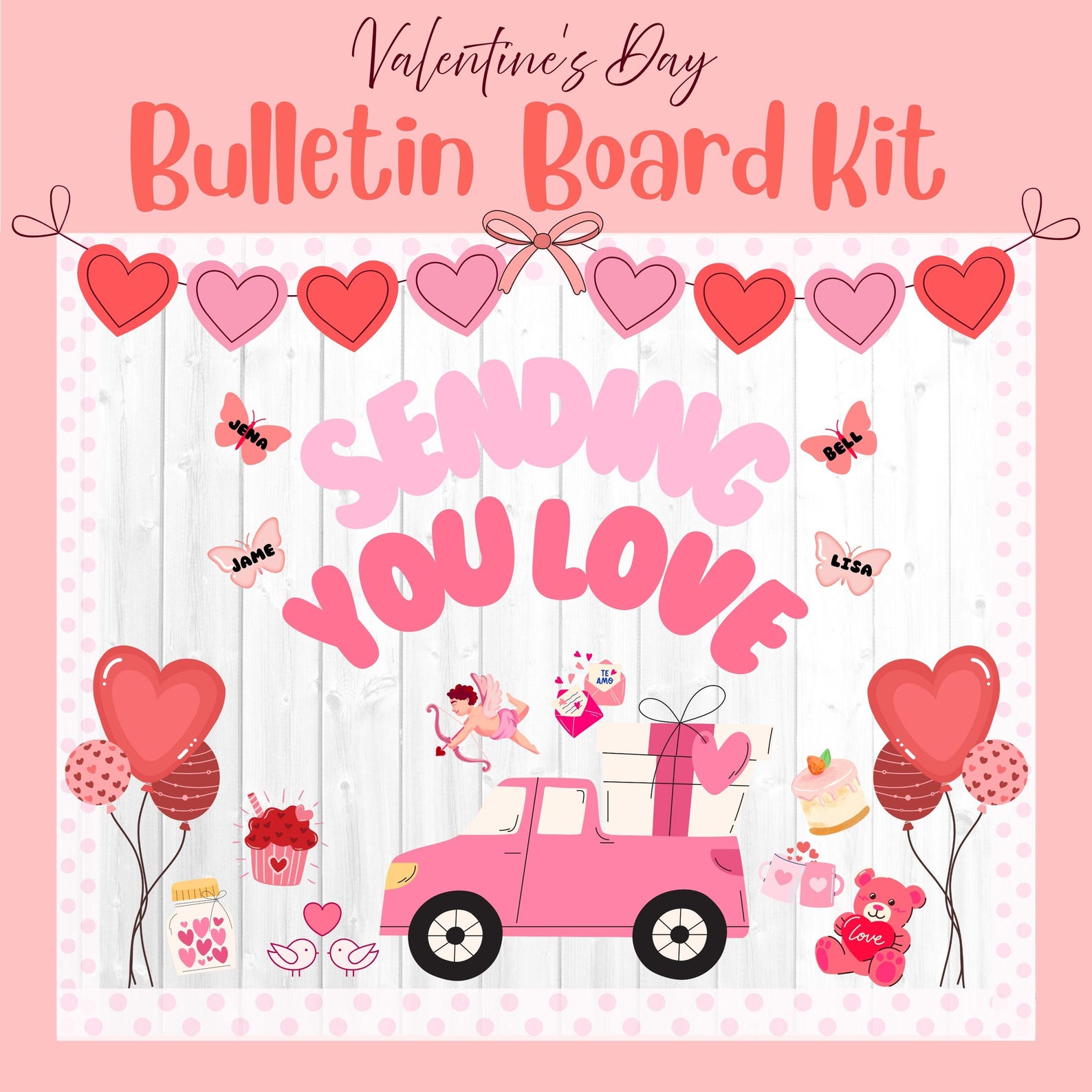 Valentine’s Day Bulletin Board Kit | Love Express | Printable Classroom ...