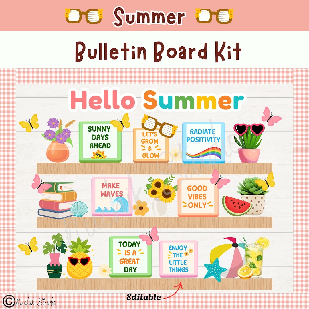 Summer Bulletin Board Kit Printable | Retro Pastel Classroom Decor - Etsy