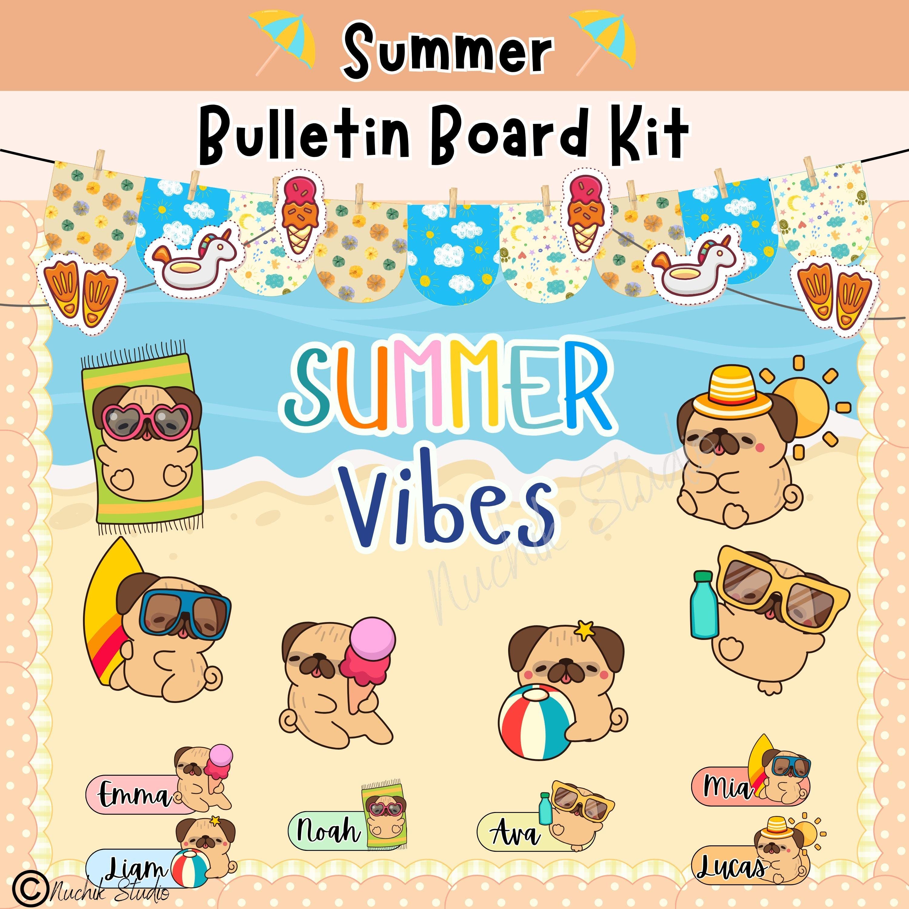 Summer Bulletin Board Kit, Classroom Decor, Printable Borders Letters ...