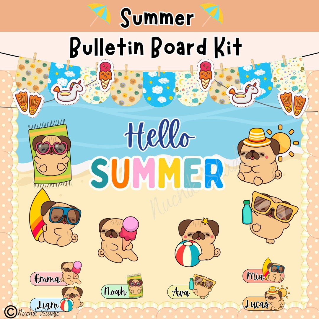 Summer Bulletin Board Kit, Classroom Decor, Printable Borders Letters ...
