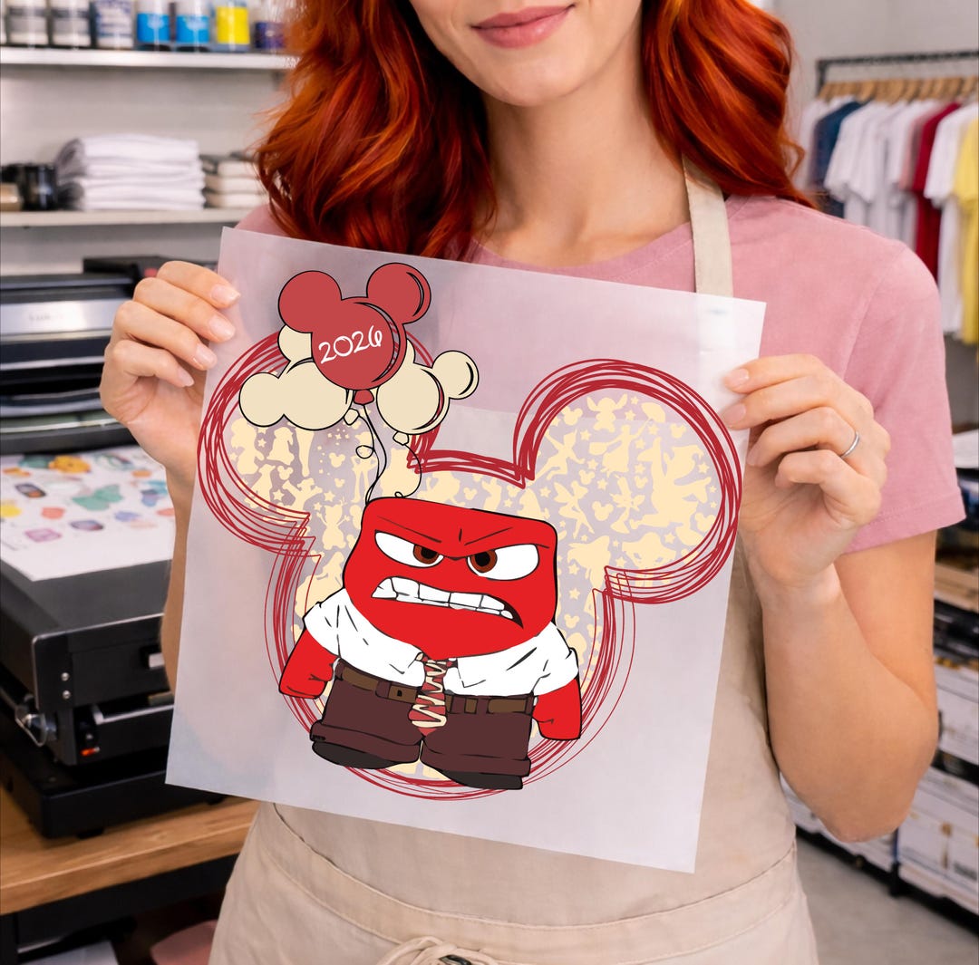 Cartoon Red Angry Inside Out / Angry DTF Transfer / Red Pastel Dtf ...
