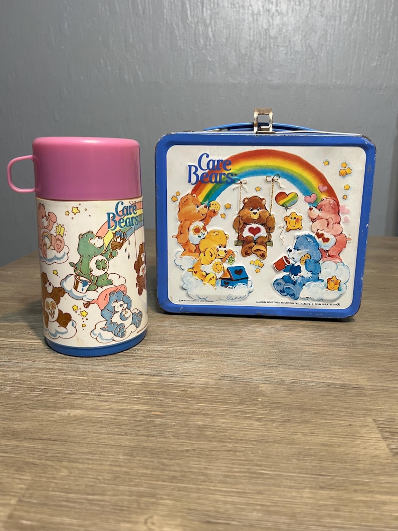 Vintage 1980s Care Bears Lunchbox With Thermos | Aladdin Metal Lunch ...