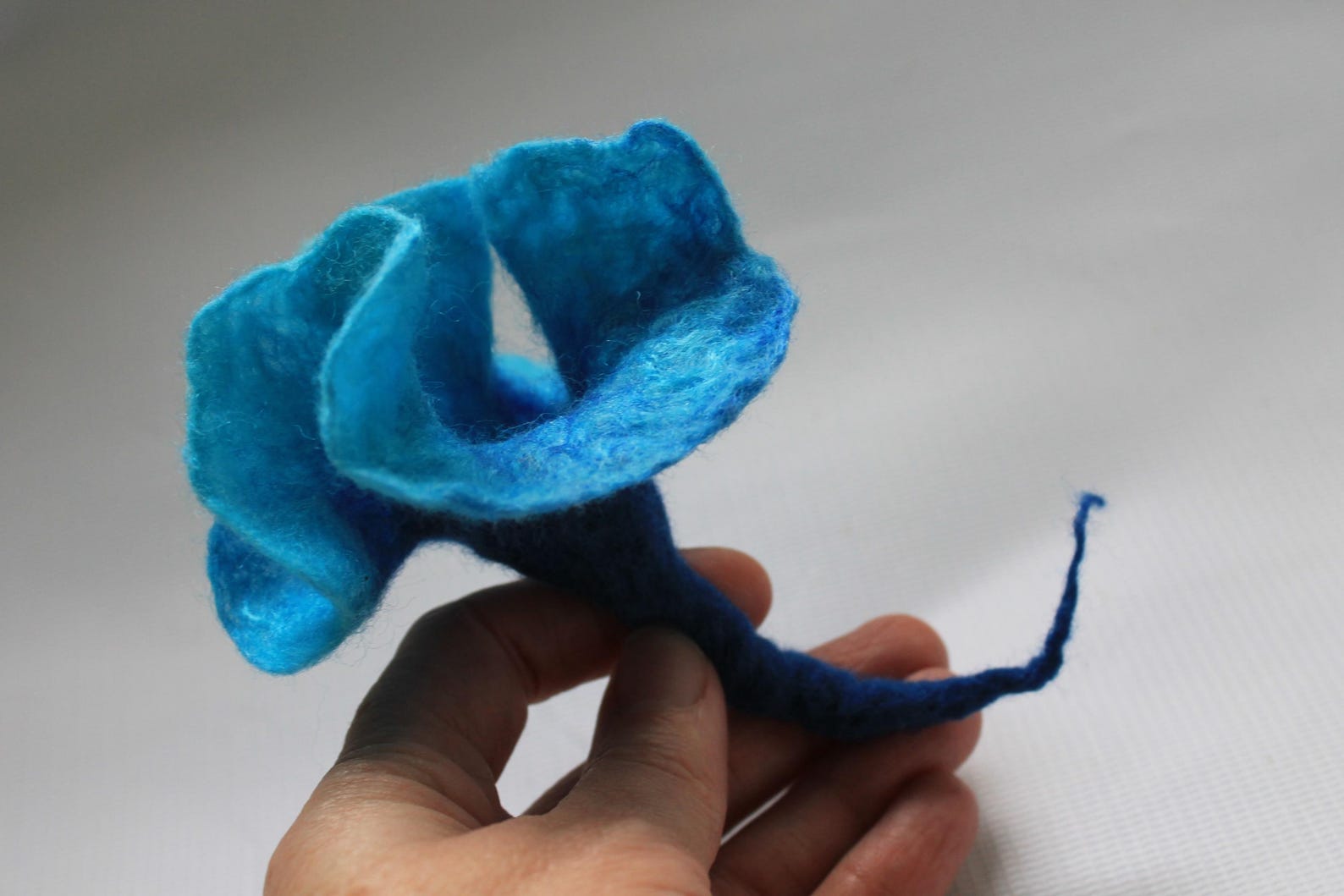 Brooch "blue Flower" (felt Wool) / Wool / Brooch Pin / Hand Felted ...