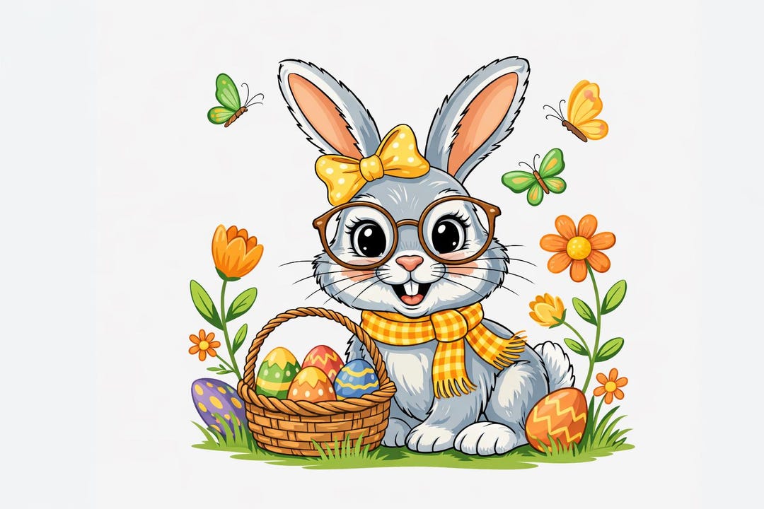 Easter Bunny Clipart – Spring Illustration, Kids Crafts, Sublimation ...