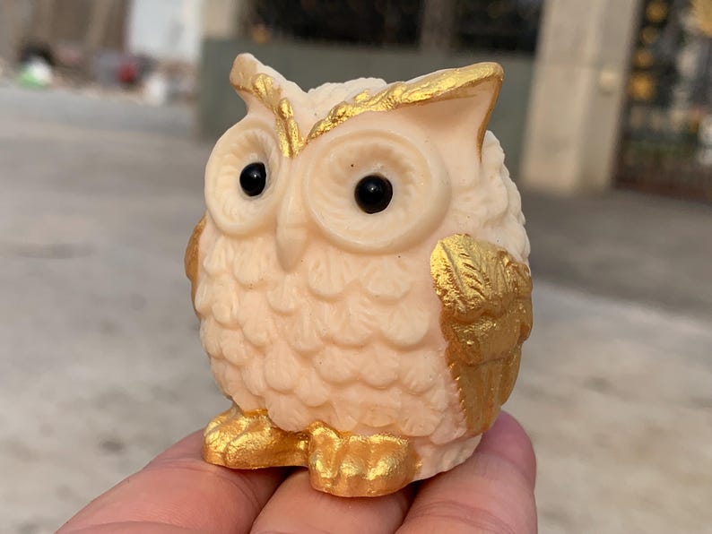 2.2''+ Ivory Fruit Stone,quartz Crystal,hand Carved,crystal Owl ...