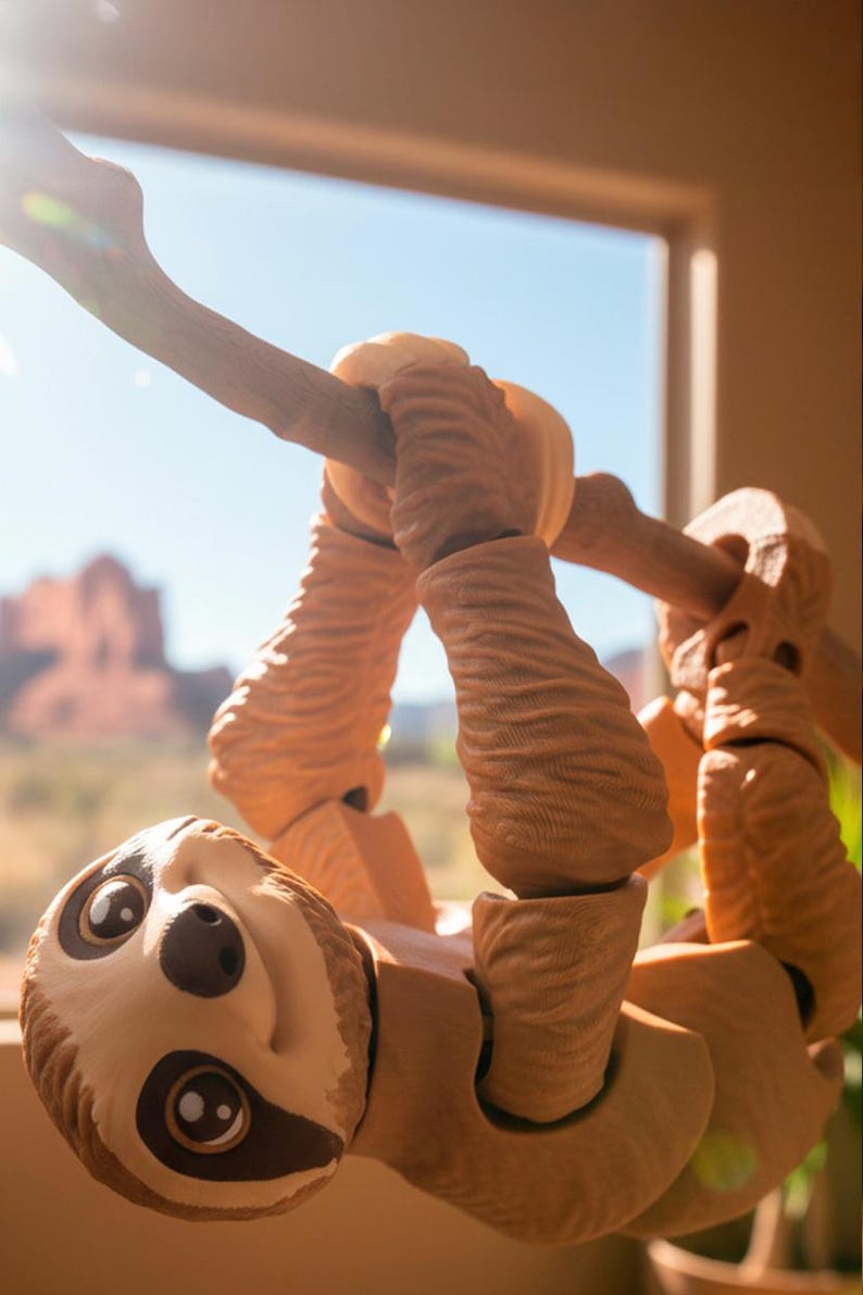 Poseable Sloth Desk Figurine - Etsy