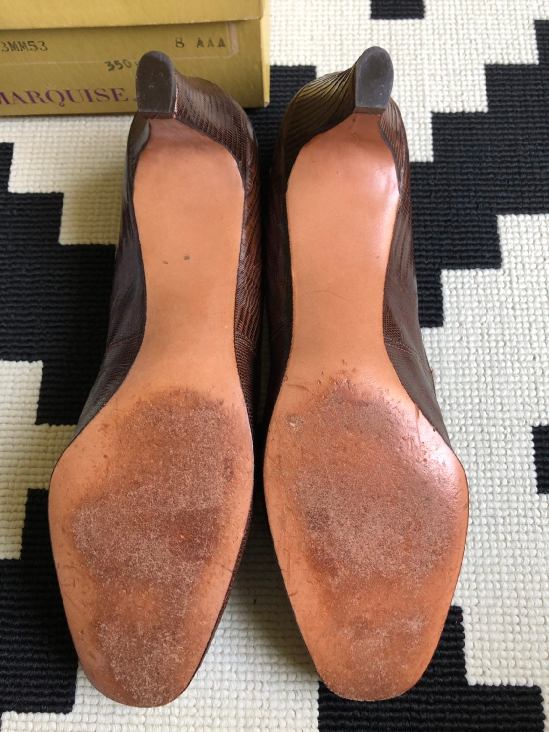 70s Alligator Pilgrim Pumps Heels Shoe Clips Brown 8 AAA Marquis ...