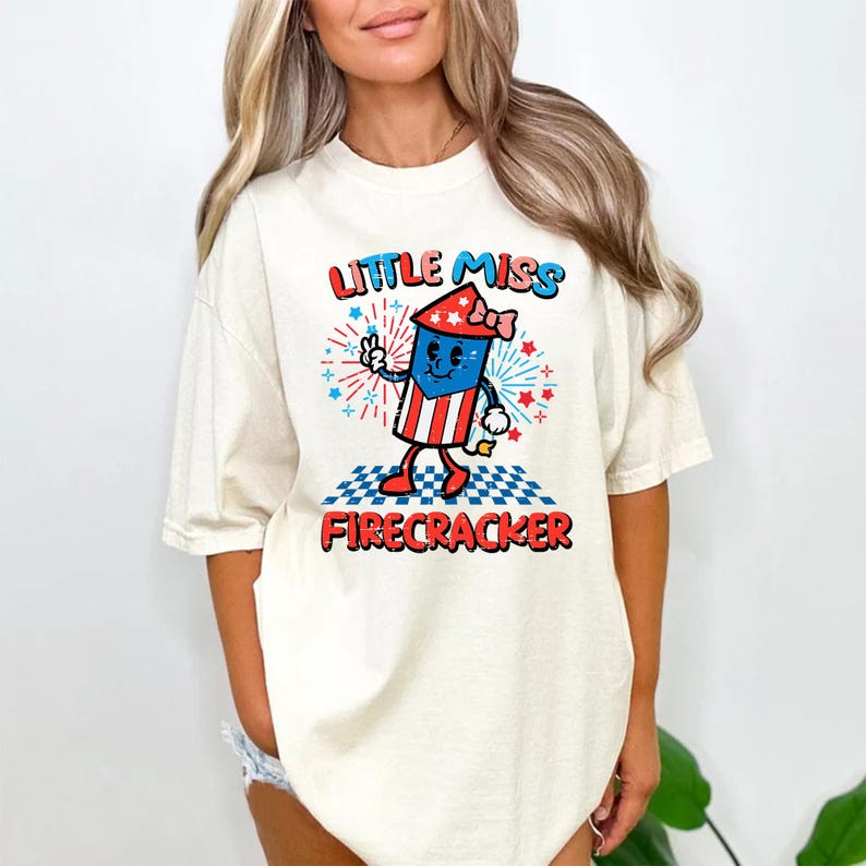 Little Miss Firecracker Png Bundle, Girl 4th of July Png, American Flag ...