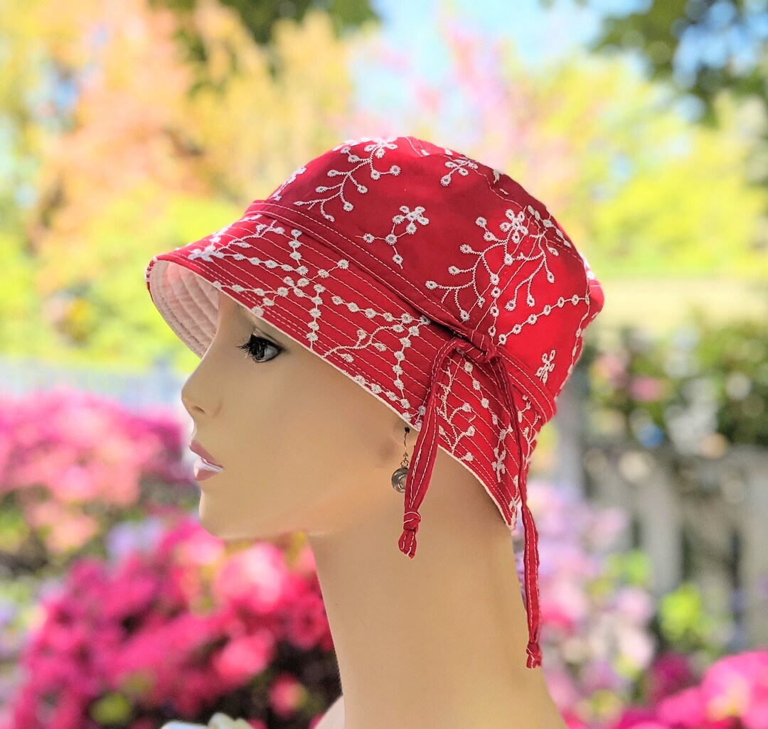 Women's Chemo Hat, Cancer Hat, See 3rd/4th Photo for Size Chart, Red ...