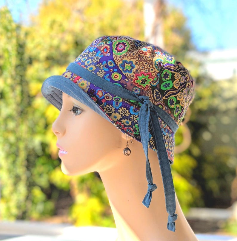 Chemo Hat: Soft Cancer Hat, Reversible, Kaffe Fasset Designer Cotton ...