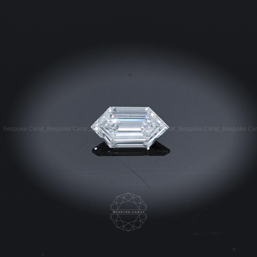 Elongated Hexagon Step Cut Lab Grown Diamond | Custom Shape Certified ...