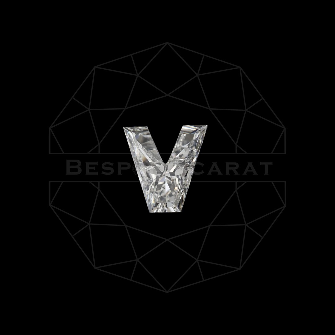 Alphabet V Cut Diamond | Lab Grown Diamond | Ethical-sustainable - Etsy