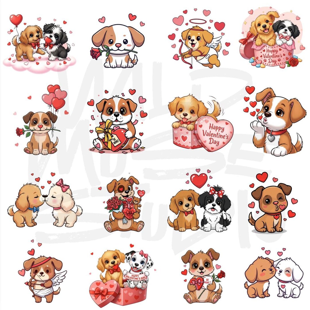 Valentine Puppy PNG Clipart, Animal Designs (digital Download for T ...