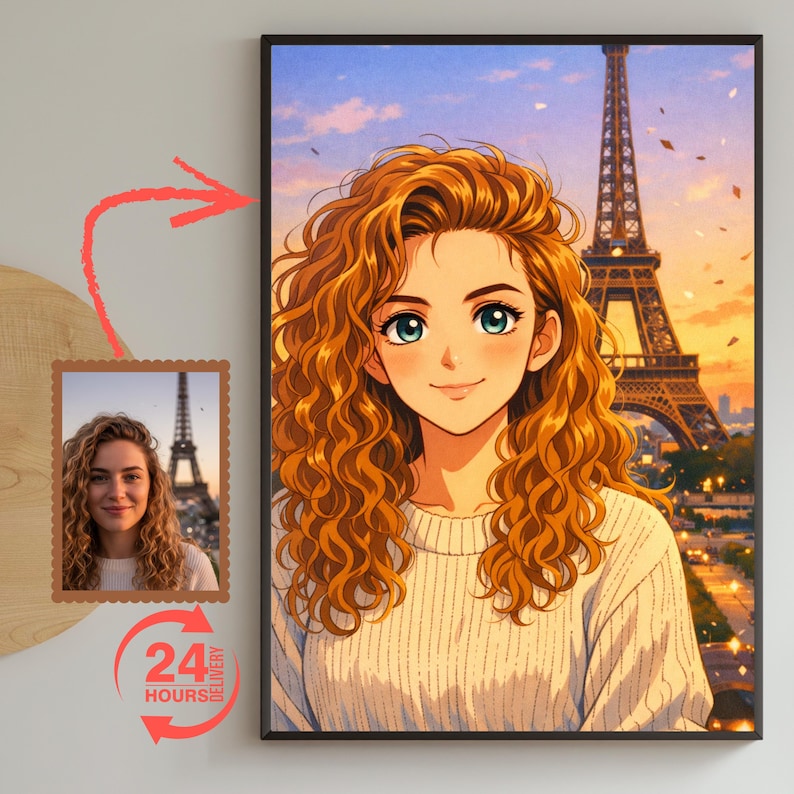 Custom Retro Anime Portrait From Photo | Personalized Digital Art (24 ...