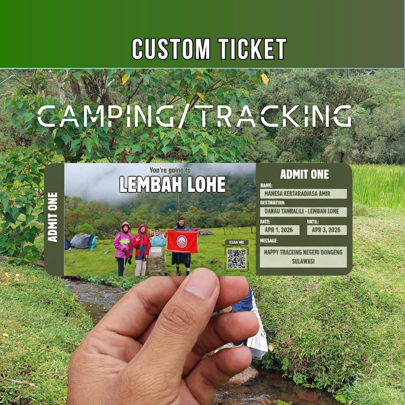 Editable Camping Ticket Template | Outdoor Adventure Pass (digital) - Etsy