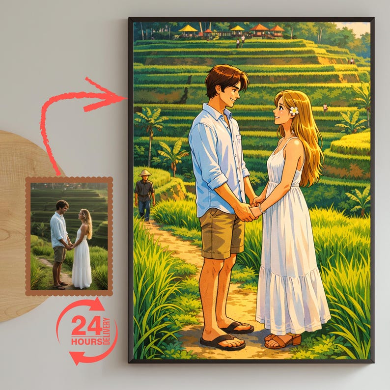 Custom Retro Anime Portrait From Photo | Personalized Digital Art (24 ...