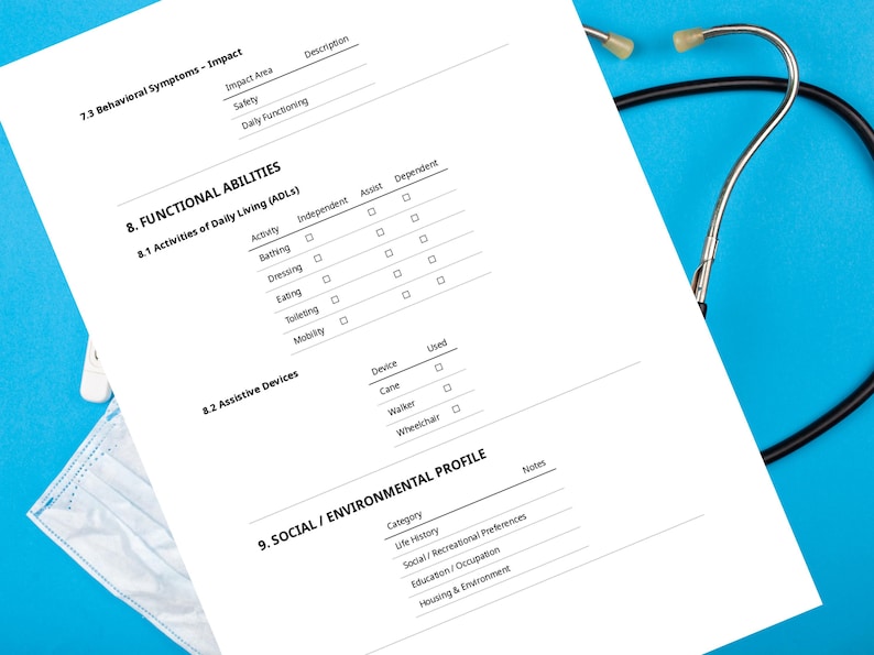 Home Care Client Intake Form | Non-medical Assessment (printable PDF ...