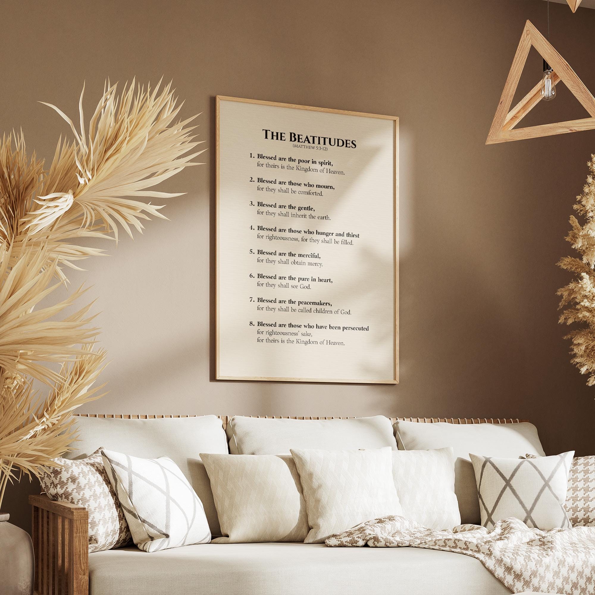 The Beatitudes Bible Verse Wall Art, Minimalist Matthew 5 Christian ...