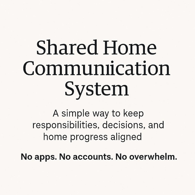 Shared Home Communication System | Household Alignment Tool | Notes ...