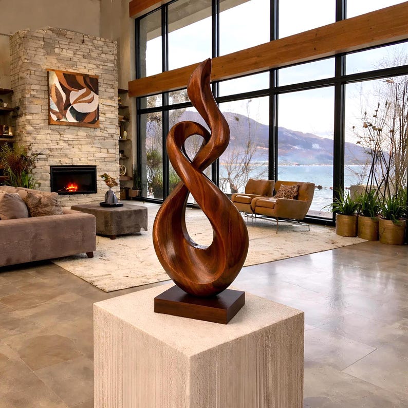 Modern Abstract Tabletop Sculpture — Small Organic Infinity Form Art ...