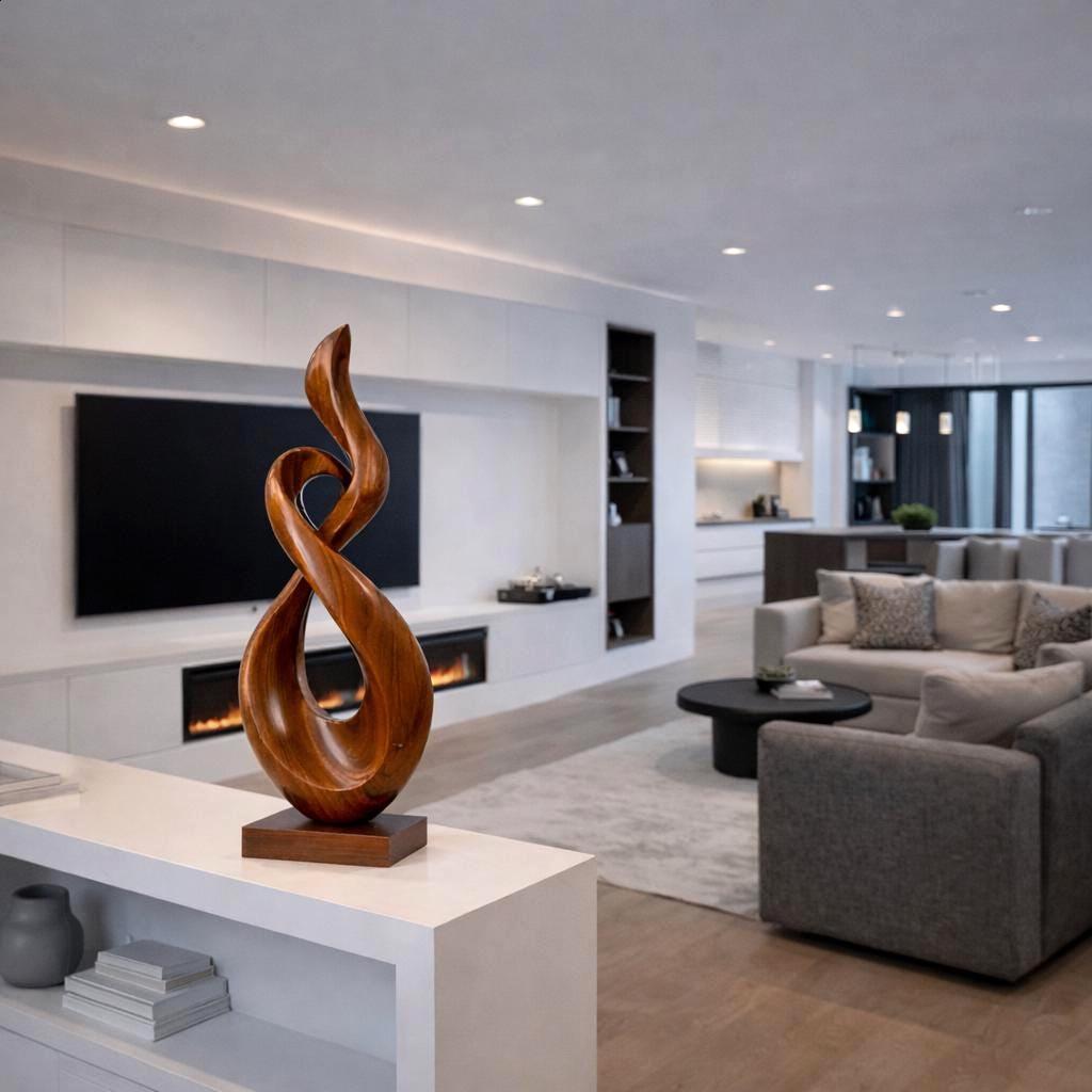 Modern Abstract Tabletop Sculpture — Small Organic Infinity Form Art ...
