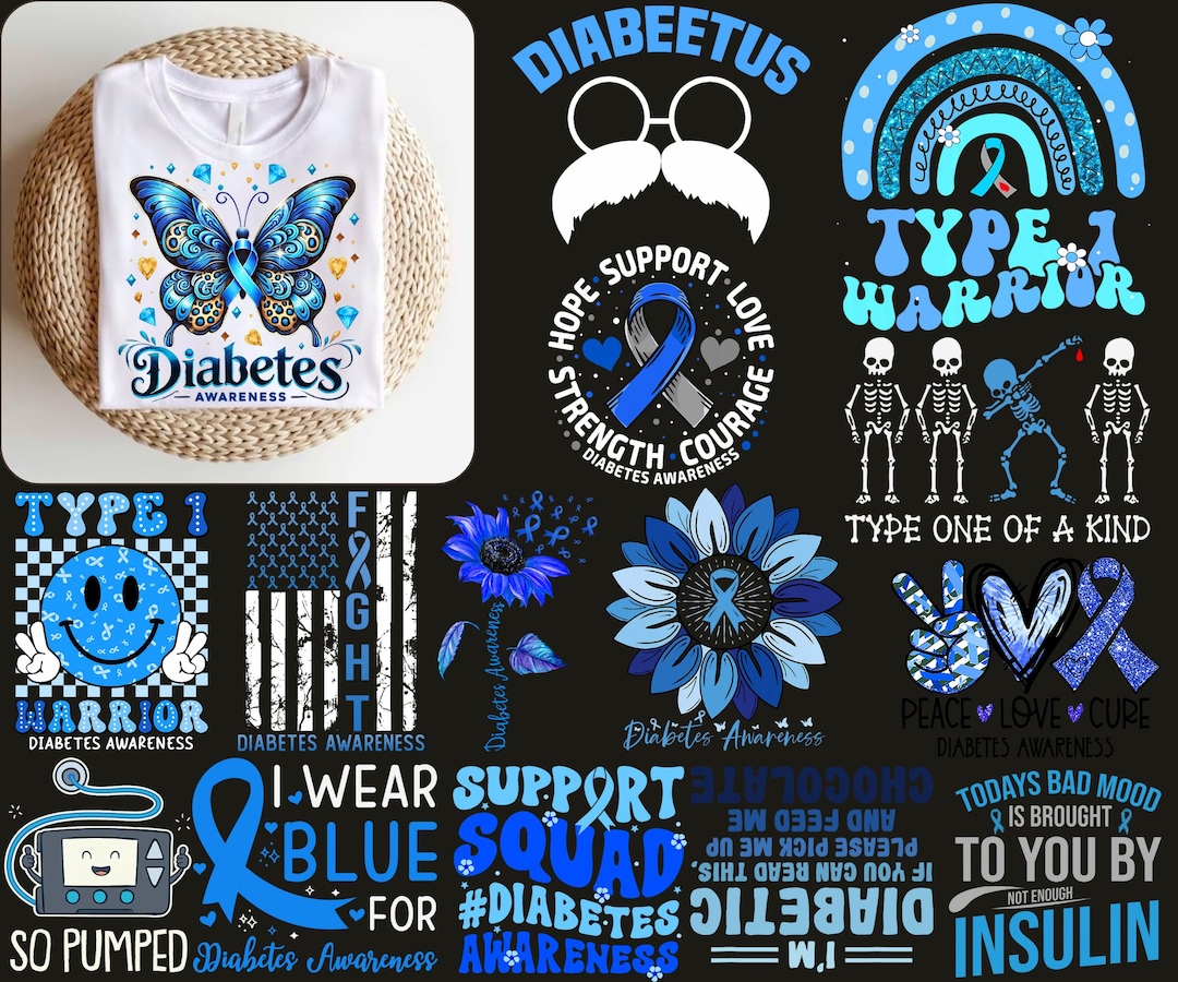 Diabetes Awareness Bundle Png, Diabetes Png, Blue Ribbon Png, Diabetes ...