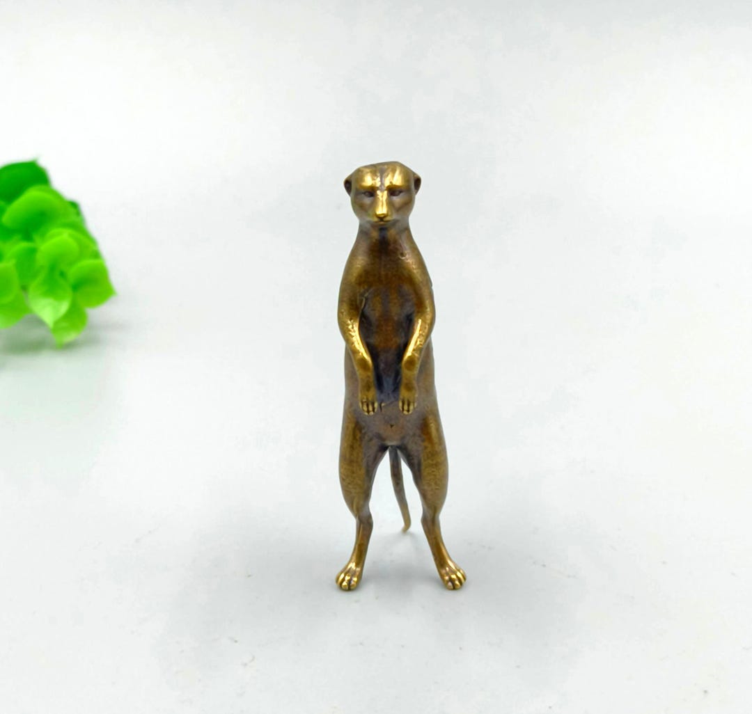 Brass Mongoose Desktop Miniature Ornament - Garden Decoration ...