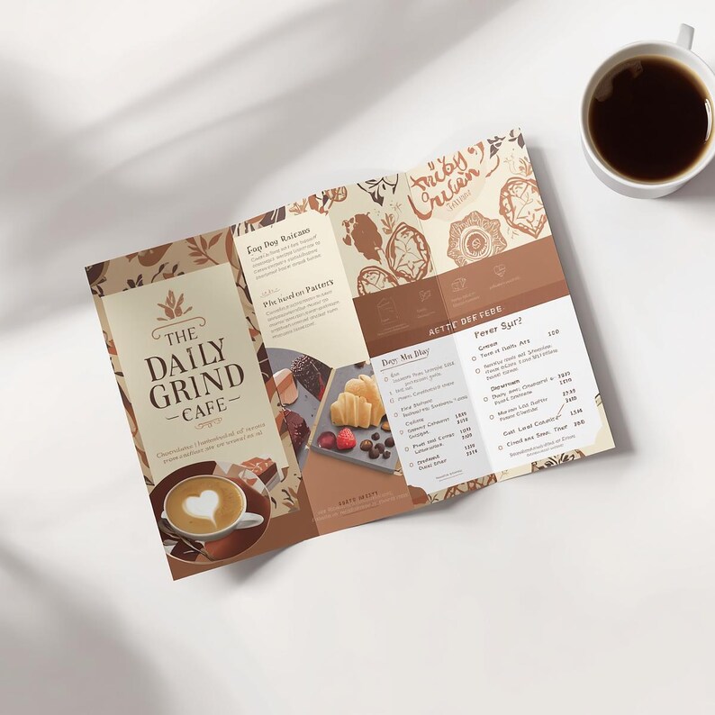 Coffee Shop Menu Template Canva | Editable Cafe Menu | Bakery Menu | Bi ...