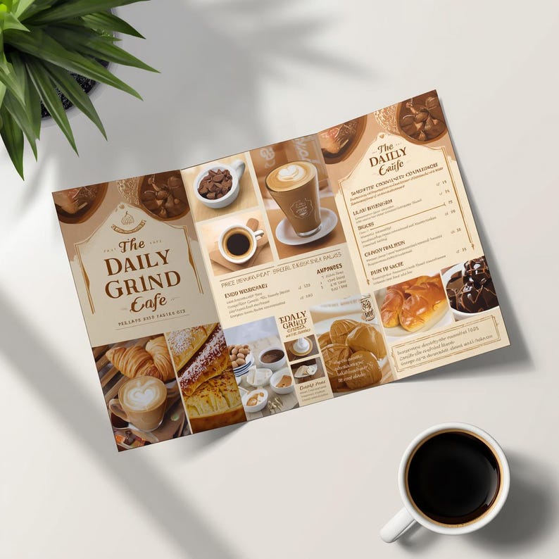 Coffee Shop Menu Template Canva | Editable Cafe Menu | Bakery Menu | Bi ...