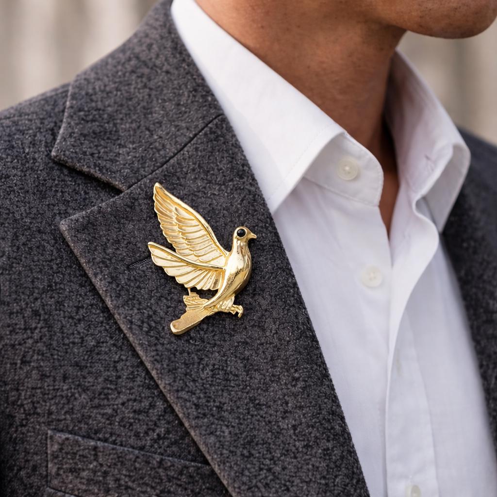 Dove Lapel Pin for Men – Electroplated Alloy Suit Brooch, Business ...