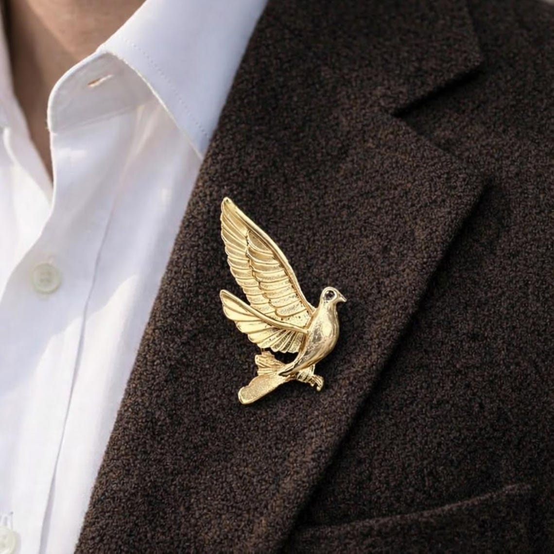 Dove Lapel Pin for Men – Electroplated Alloy Suit Brooch, Business ...