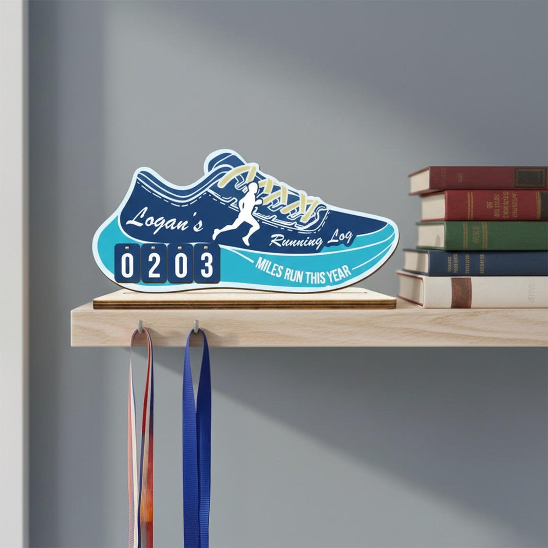 Personalized Running Miles Tracker Sign, Running Log Sign, Yearly ...