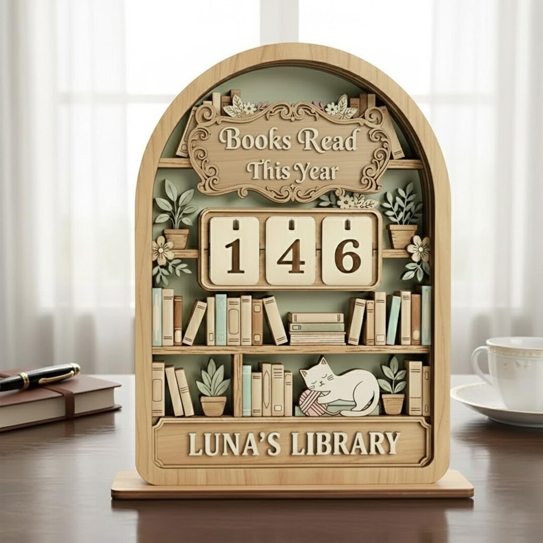 Elegant Books Read Tracker Sign, Custom Reading Log Decor, Personalized ...