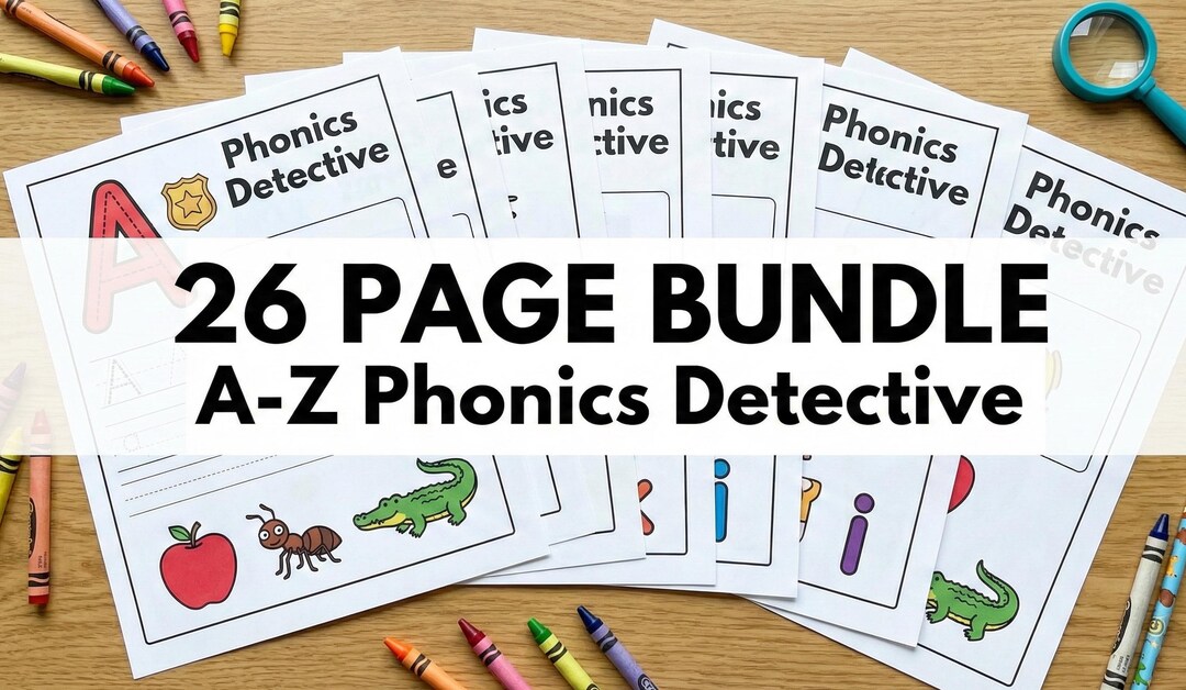 Phonics Detective A-Z Worksheets | Letter Tracing & Sounds (printable ...