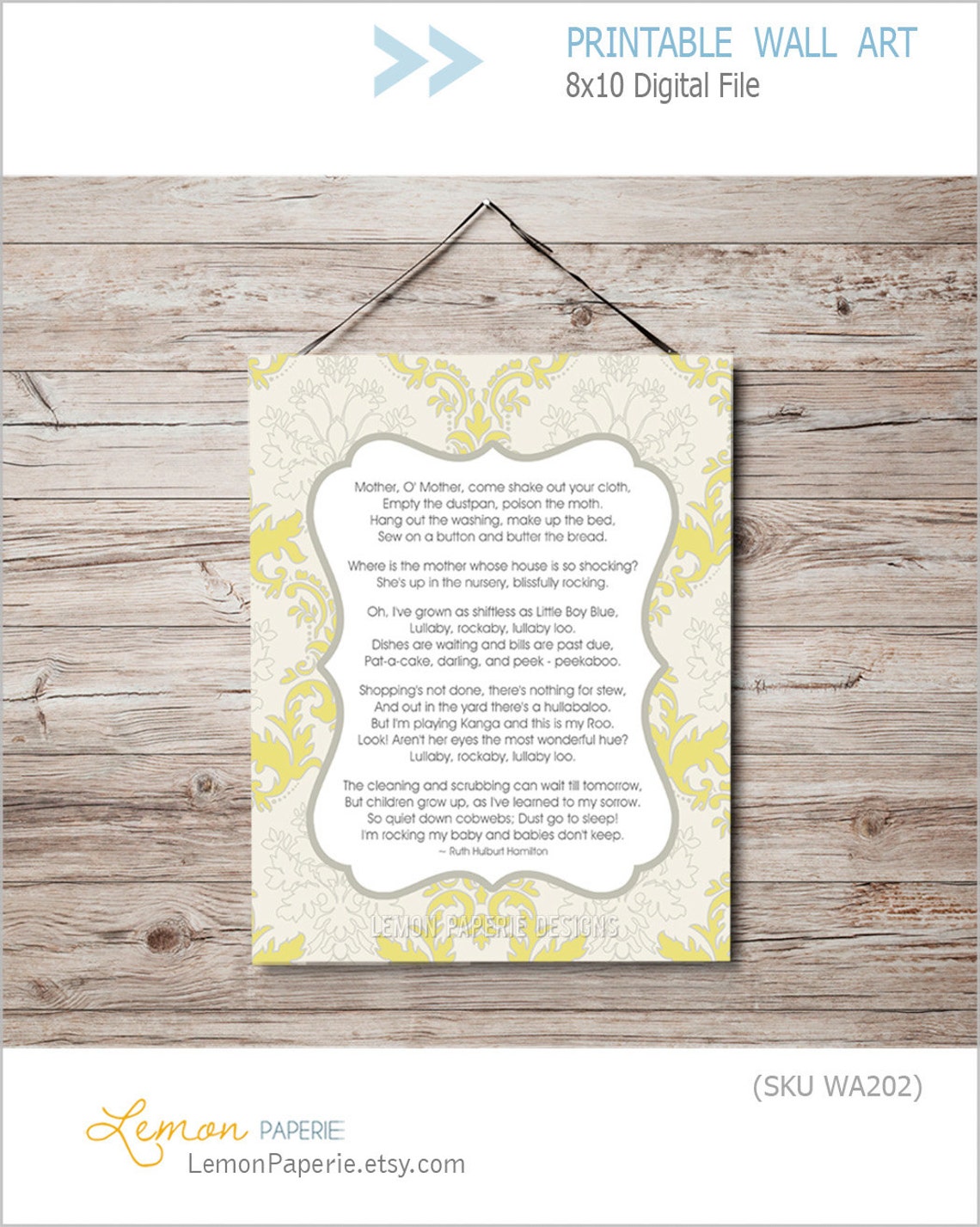 SALE 8x10 Printable | I'm Rocking My Baby and Babies Don't Keep - for ...