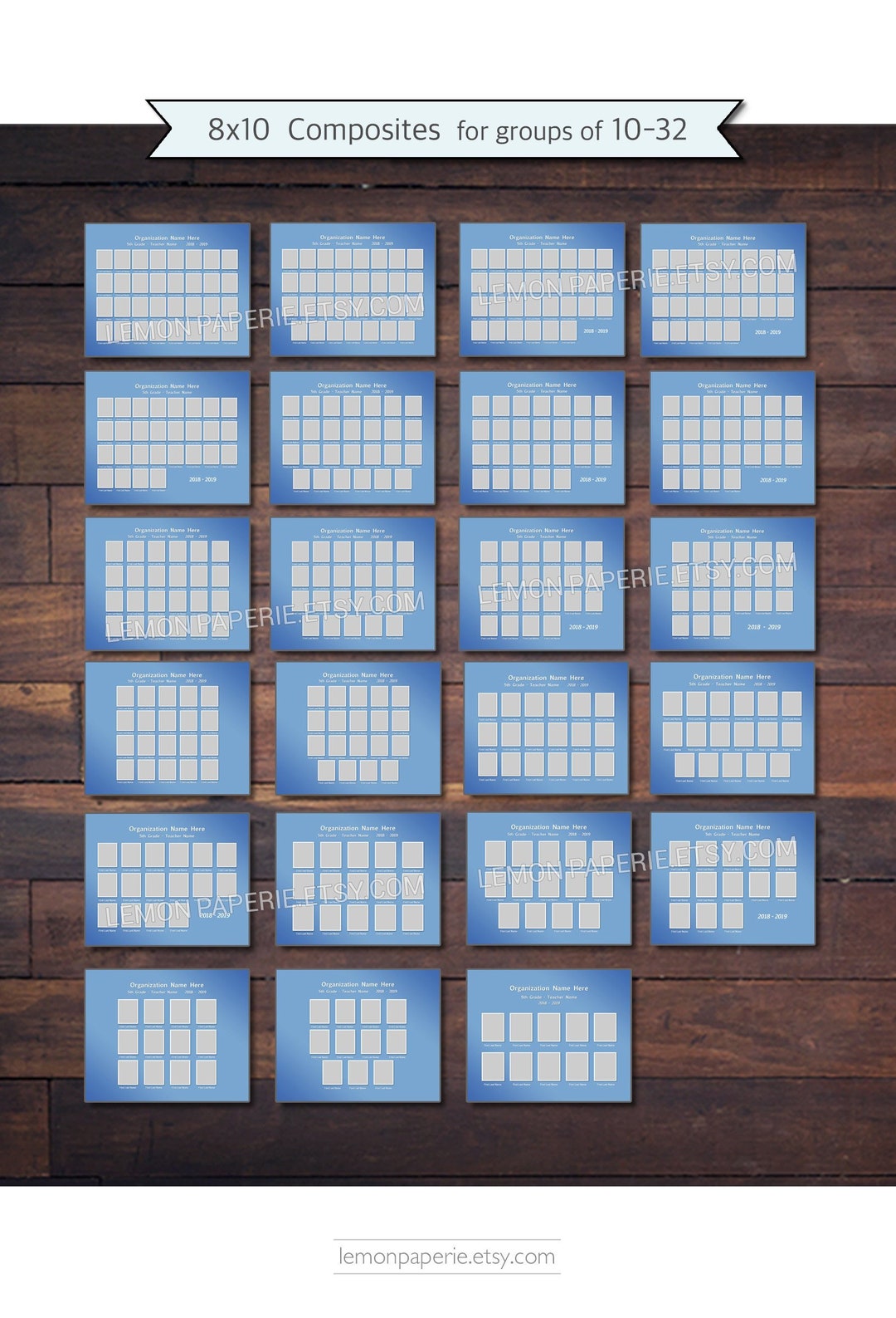 SET of 23 Composites - 8x10 Composites for Groups of 10-32, Photoshop ...