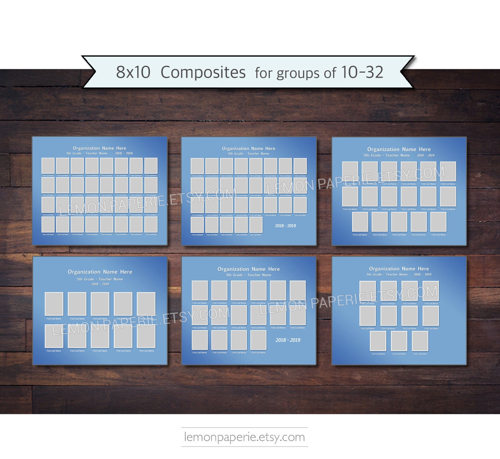 SET of 23 Composites - 8x10 Composites for Groups of 10-32, Photoshop ...