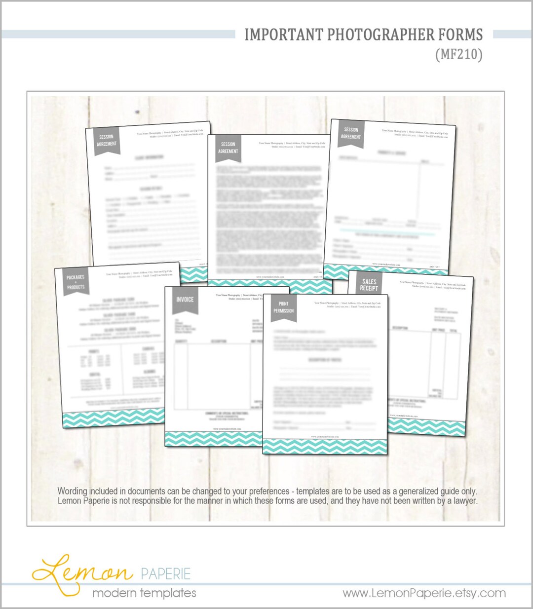 INSTANT DOWNLOAD Photographer Forms Templates / Must Have Studio ...