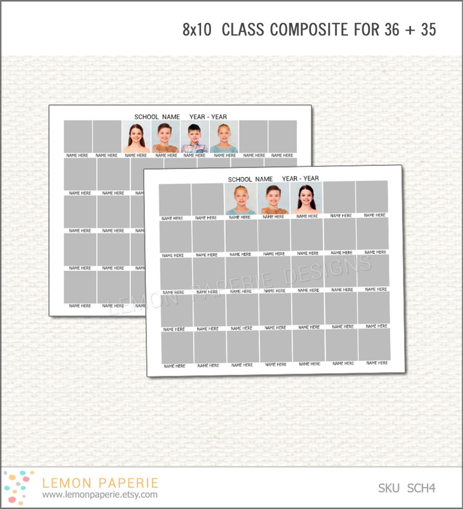 8x10 Class Composites for 36 and 35 - INSTANT DOWNLOAD - SCH4 - Etsy