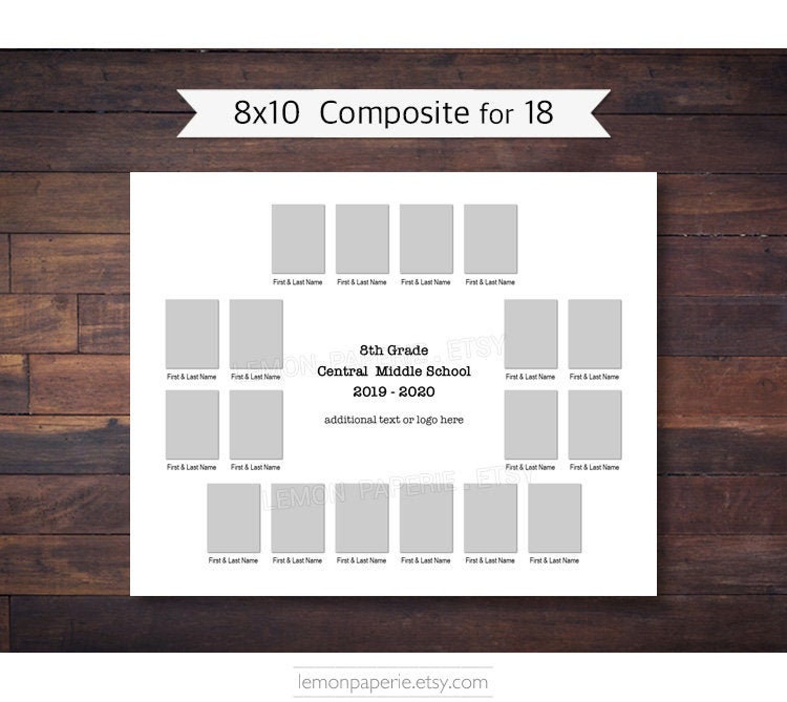 8x10 Composite for 18, Photoshop Template SCH107 INSTANT DOWNLOAD ...