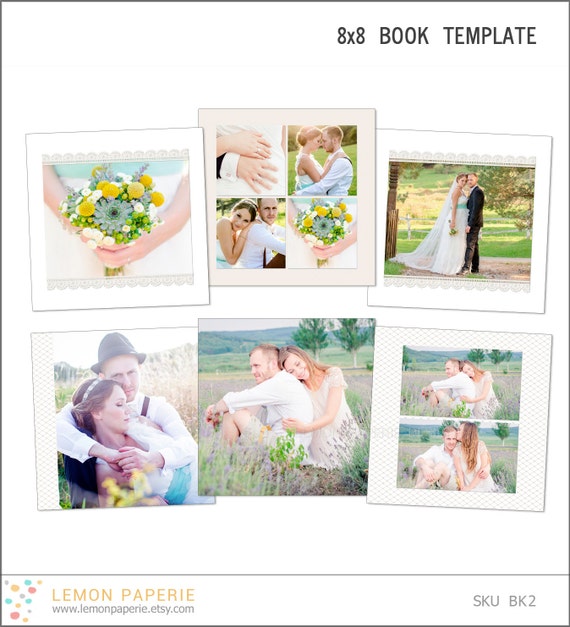 SALE 8x8 Book Template Elegant Lace BK2 INSTANT DOWNLOAD | Etsy